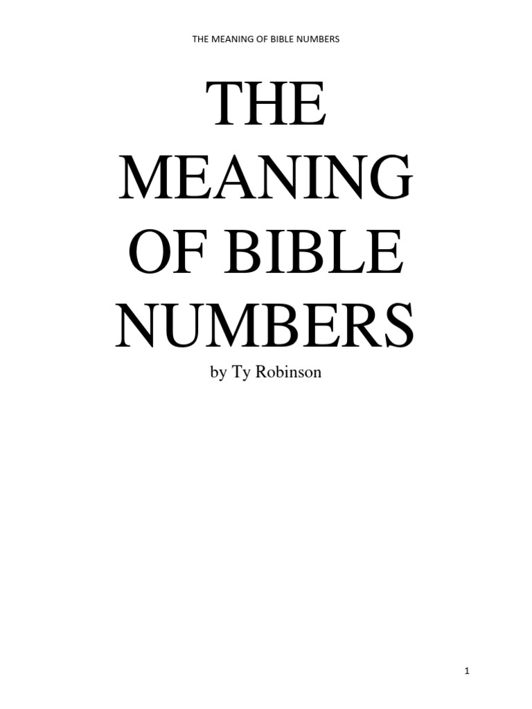 Meaning of Bible Numbers | PDF | Trinity | Jesus