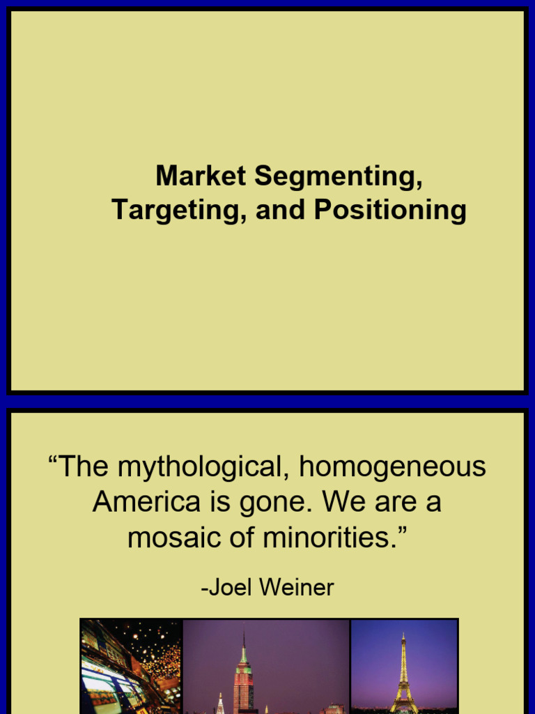 Market Segmenting Targeting and Positioning | PDF | Market Segmentation | Marketing