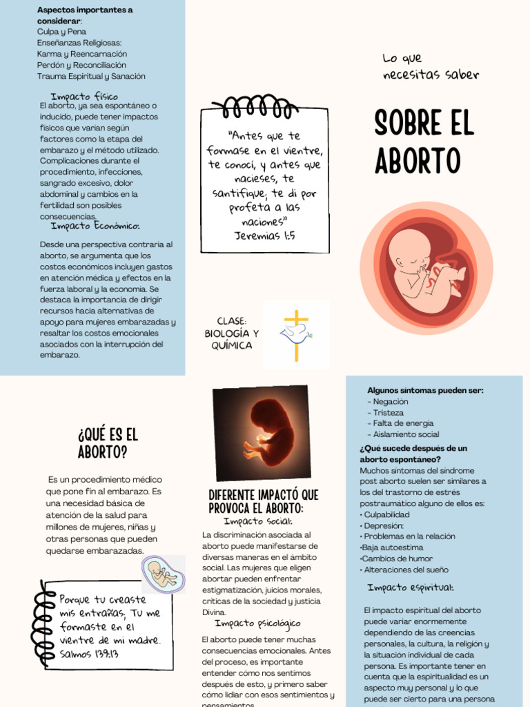 Trifilio sobre el aborto (Trípticos) | PDF | Aborto | El embarazo