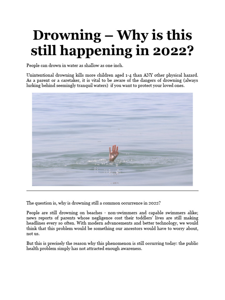 Drowning | PDF | Swimming | Safety