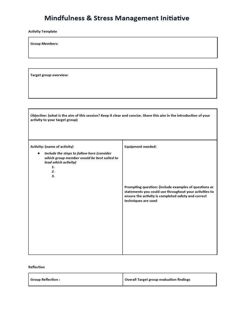 Mindfulness Stress Management Template | PDF