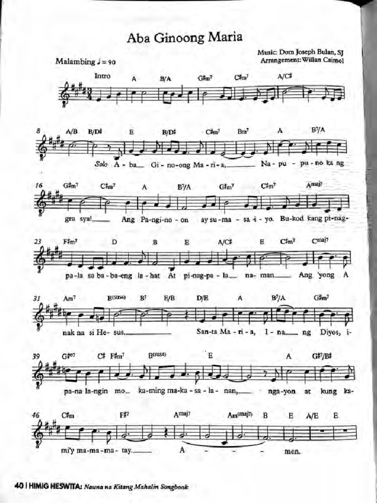 Aba Ginoong Maria_Dom J. Bulan | PDF