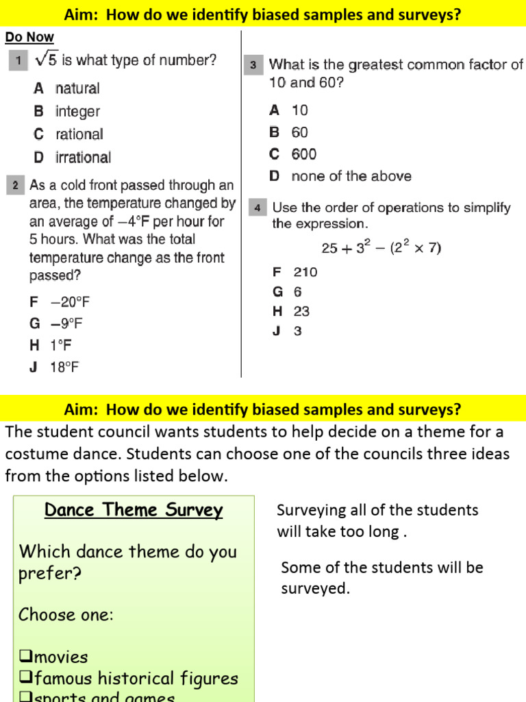 Bias In Surveys Pdf Sampling Statistics Bias Of An Estimator