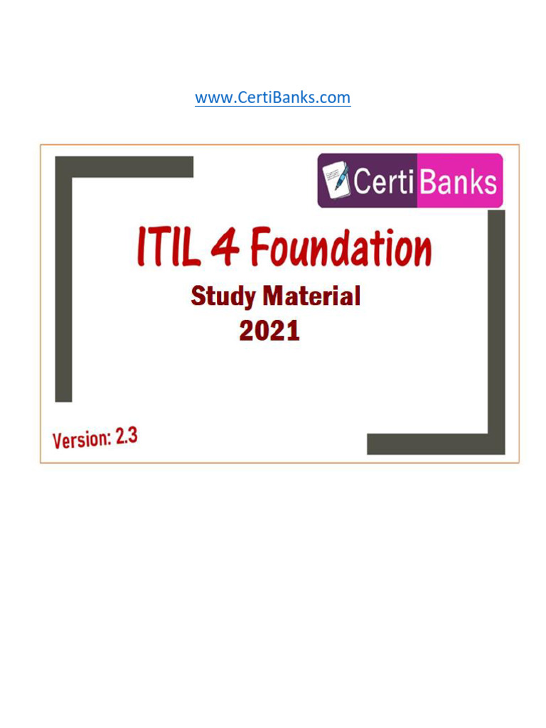 ITIL 4 Foundation Study Material V2.3 | PDF | Computers
