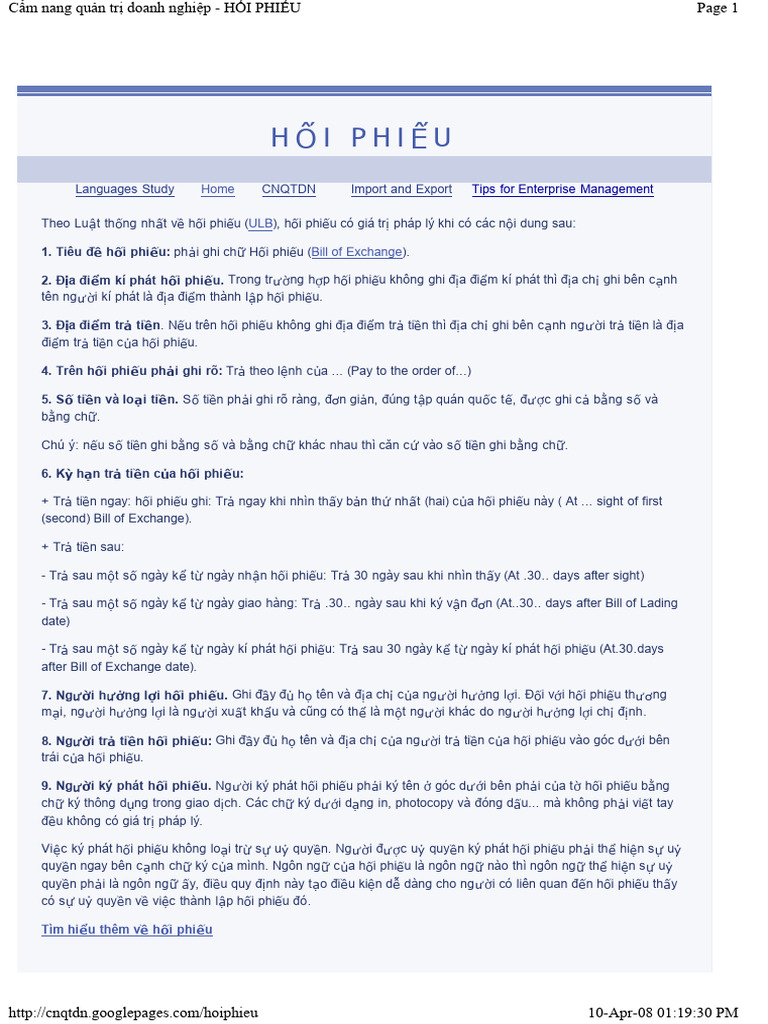 Tai Lieutai Lieu Hoi Phieu Trong Thanh Toan Quoc Te 979420924601 | PDF