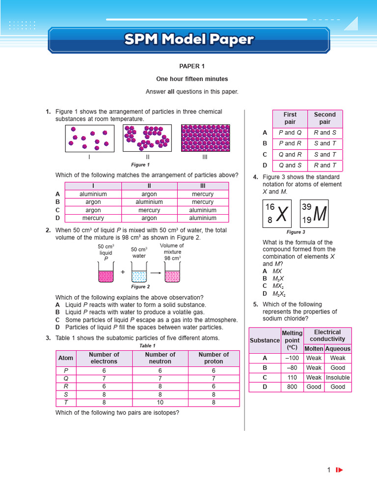 SPM Chemistry P1+P2 | PDF | Sodium Hydroxide | Chlorine
