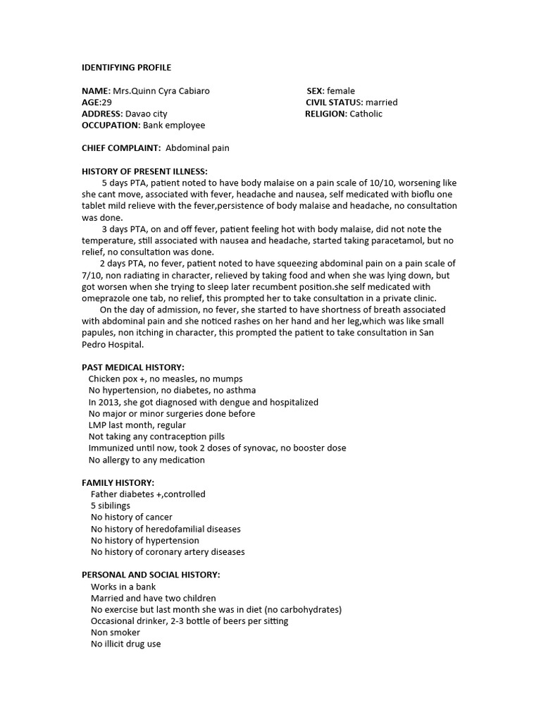Dengue Fever Case Study: Symptoms & Diagnosis | PDF | Zika Fever ...