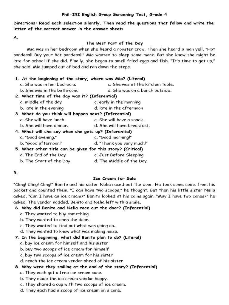 eng screening test | PDF