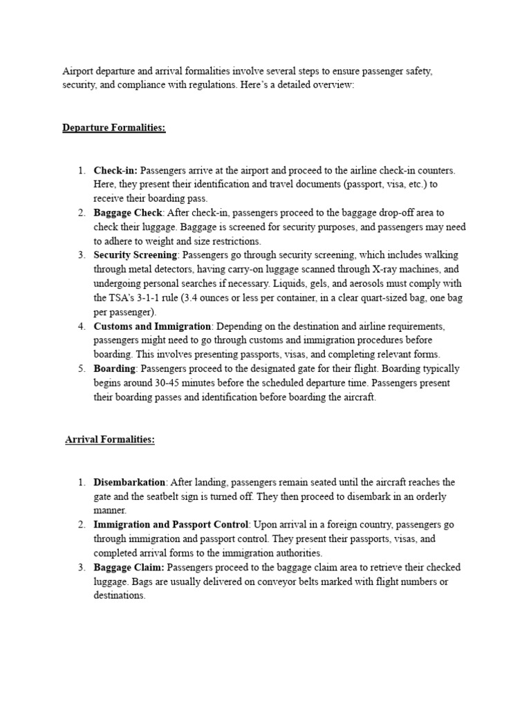 Airport Departure and Arrival Guide | PDF | Airport | Airport Security
