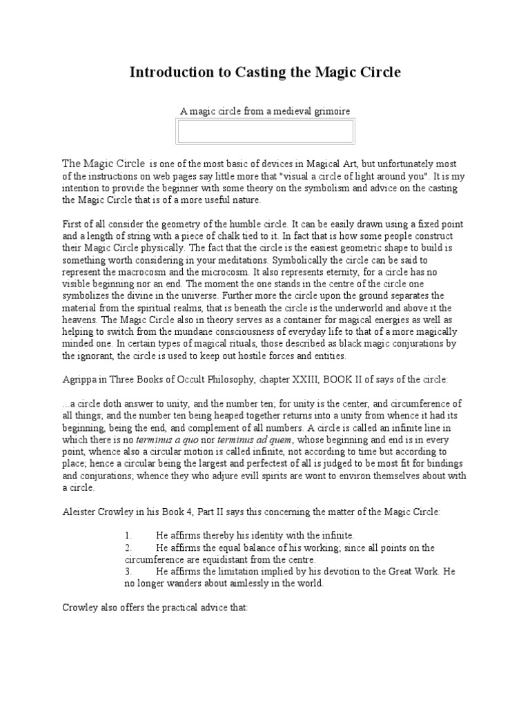 Introduction To Casting The Magic Circle | PDF | Magic (Paranormal ...