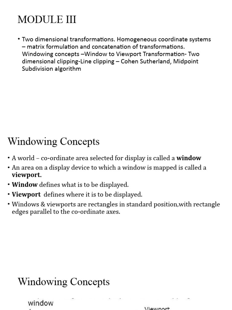 2D Transformations and Clipping Techniques | PDF | 2 D Computer Graphics | Geometry