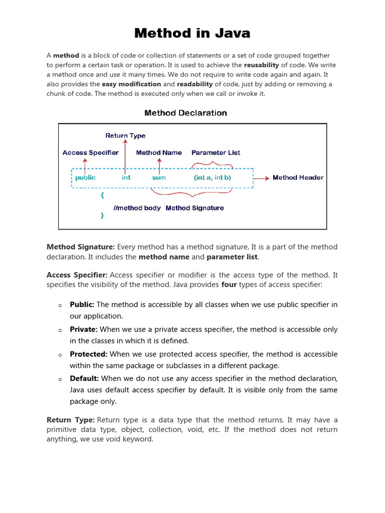 Chap5-Methods in Java | PDF | Method (Computer Programming) | Class ... Chap5-Methods in Java | PDF | Method (Computer Programming) | Class ...