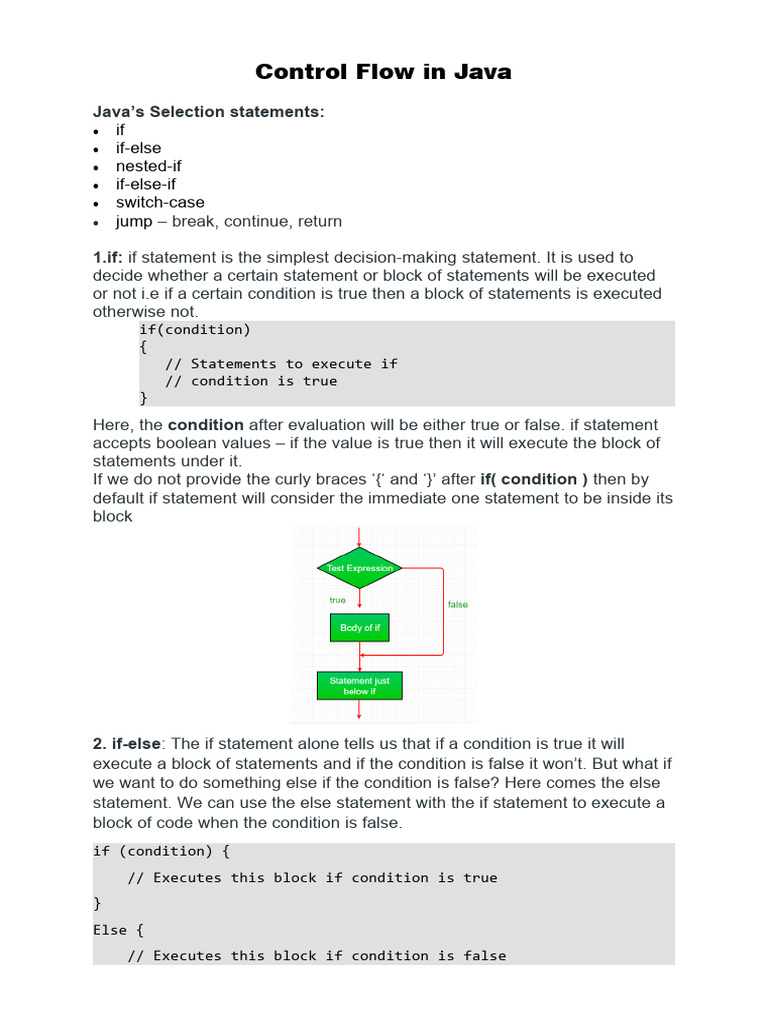 Chap4-Control Flow in Java | PDF | Control Flow | Computer Programming Chap4-Control Flow in Java | PDF | Control Flow | Computer Programming