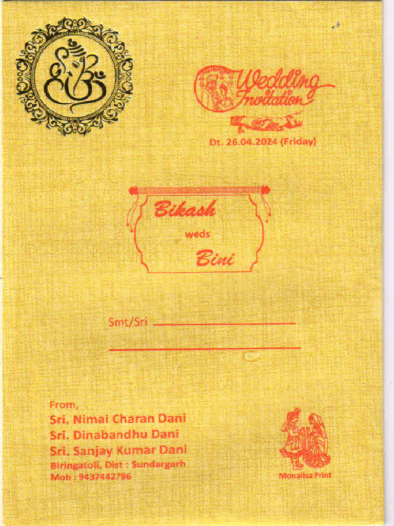 Marriage Invitation Card. | PDF