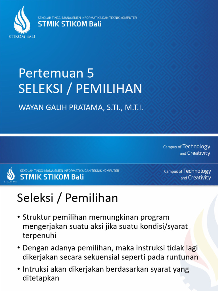 Algoritma Seleksi dalam Pemrograman | PDF