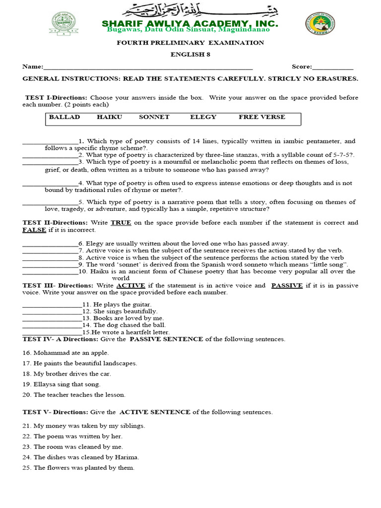 English 8 | PDF | Poetry | Narrative Forms