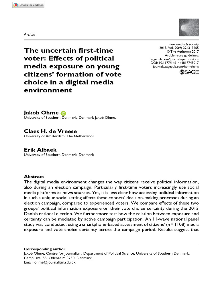 Social Media's Impact on First-Time Voters | PDF | Popular Culture ...