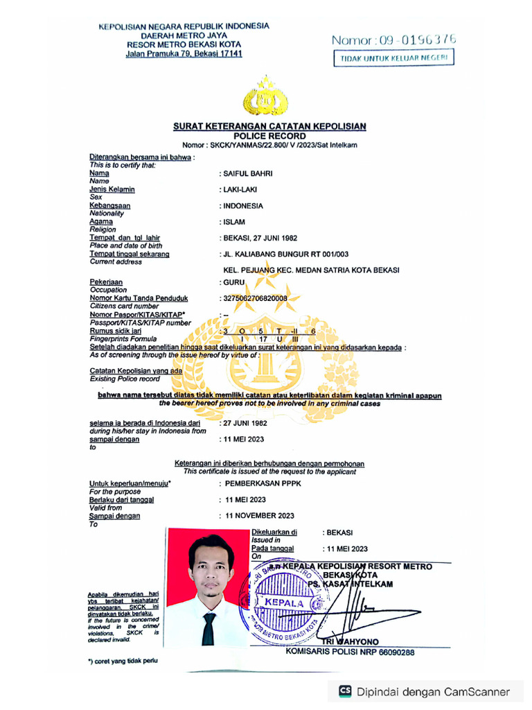 SKCK Saiful OK | PDF