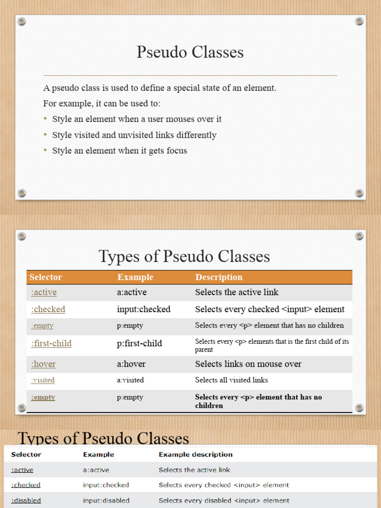 Pseudo Classes | PDF Pseudo Classes | PDF