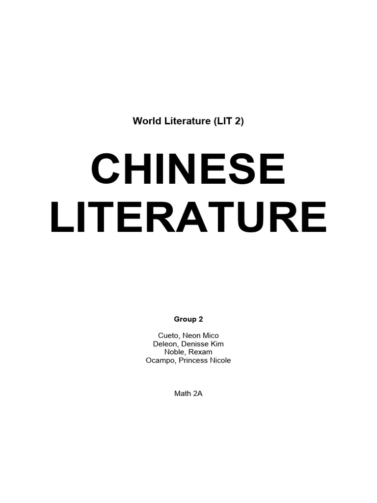 Chinese Literature | PDF | Tao Te Ching | Chinese Cuisine