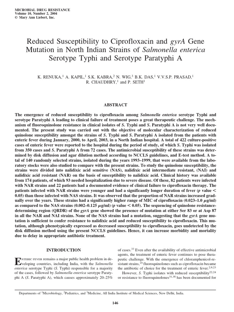 Renuka2004 Gene GyrA and Cipro | PDF | Antimicrobial Resistance ...