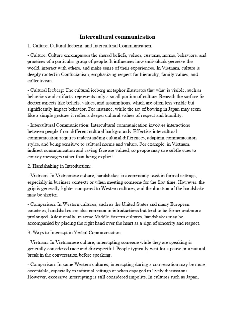 Intercultural communication | PDF | Nonverbal Communication | Communication