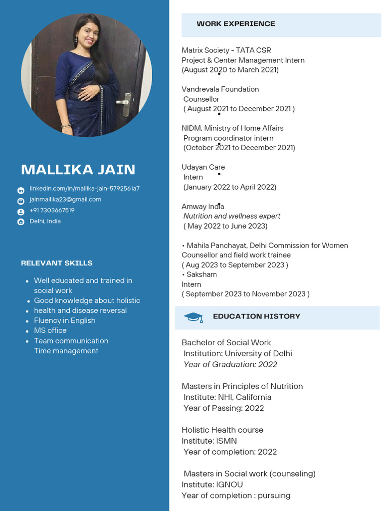 Mallika Jain CV.pdf | PDF | Health Care