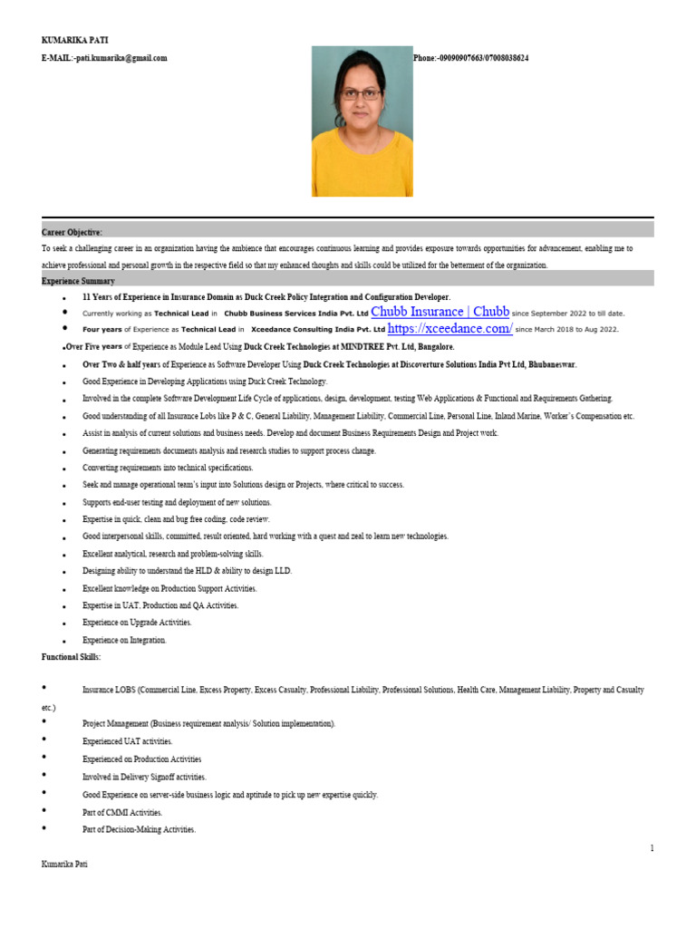 Resume of Kumarika Pati | Download Free PDF | Databases | Microsoft Sql Server