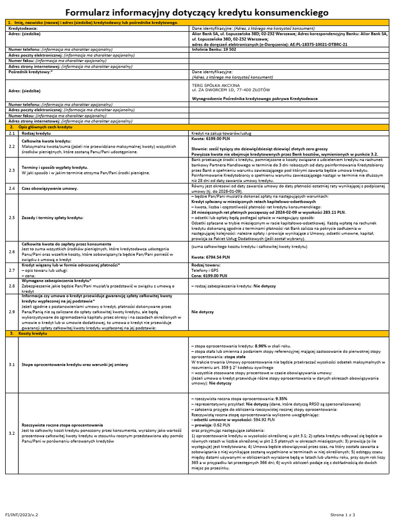 Formularz Informacyjny | PDF