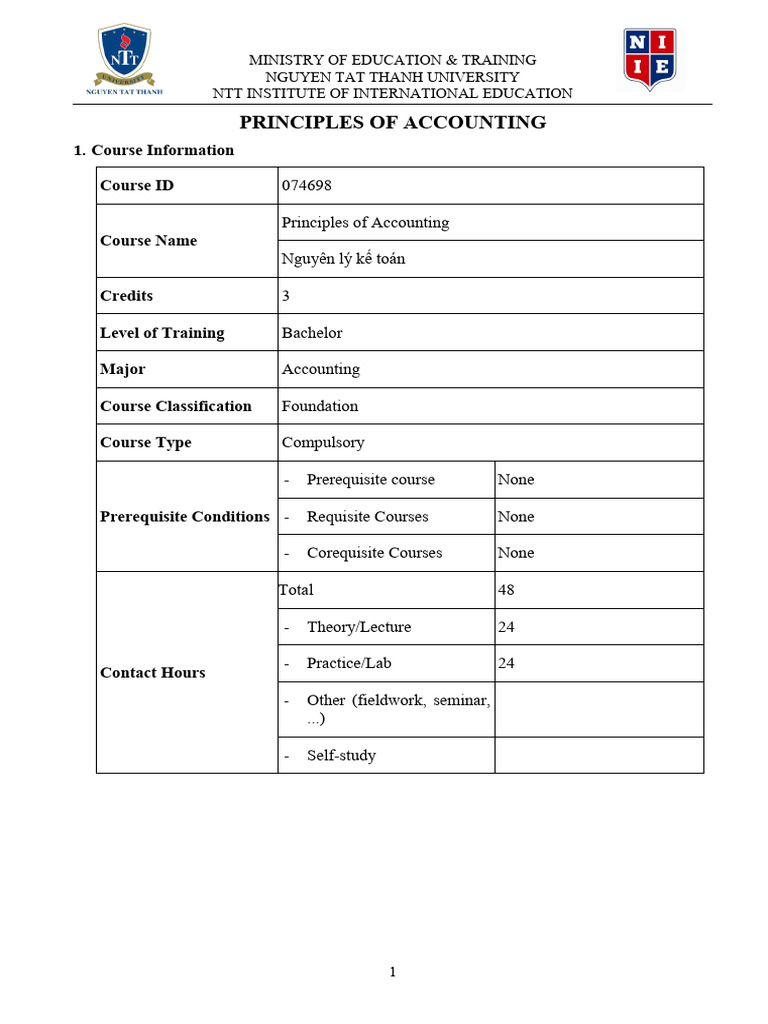 Principles of Acounting Updated 220928 | PDF | Accounting