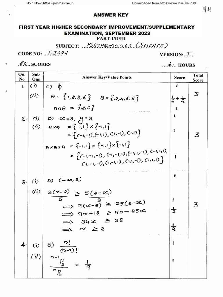 Hsslive Xi F 3227 Mathematics(Science) | PDF Hsslive Xi F 3227 Mathematics(Science) | PDF
