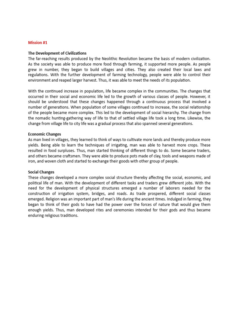 Civilization Notes | PDF | Civilization | Agriculture