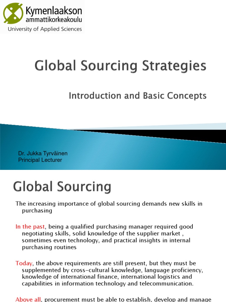 Global Sourcing Strategies Overview | PDF | Procurement | Strategic ...