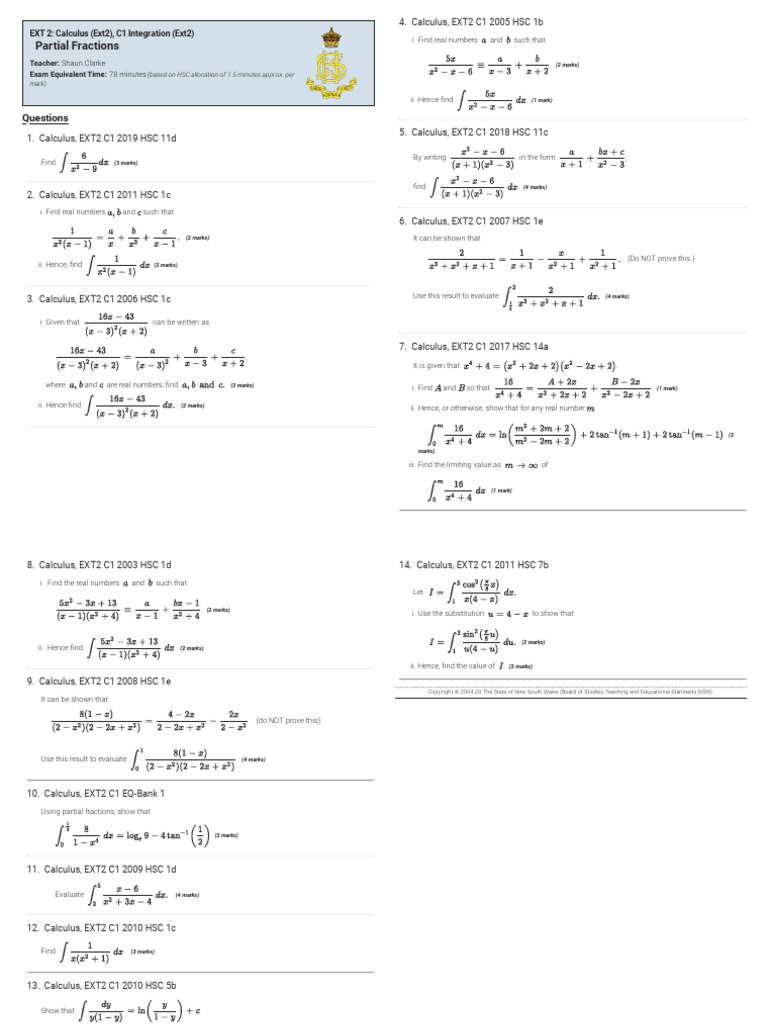 Partial Fractions | PDF | Mathematics | Mathematical Analysis
