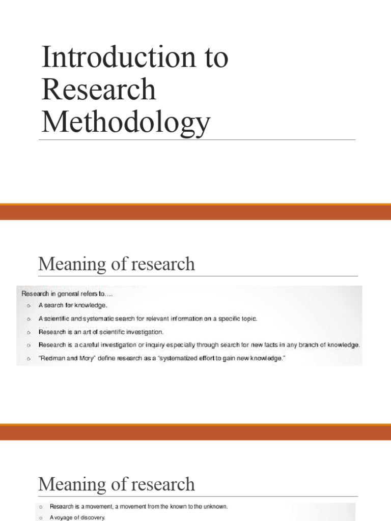 Introduction To Research Methodology | PDF