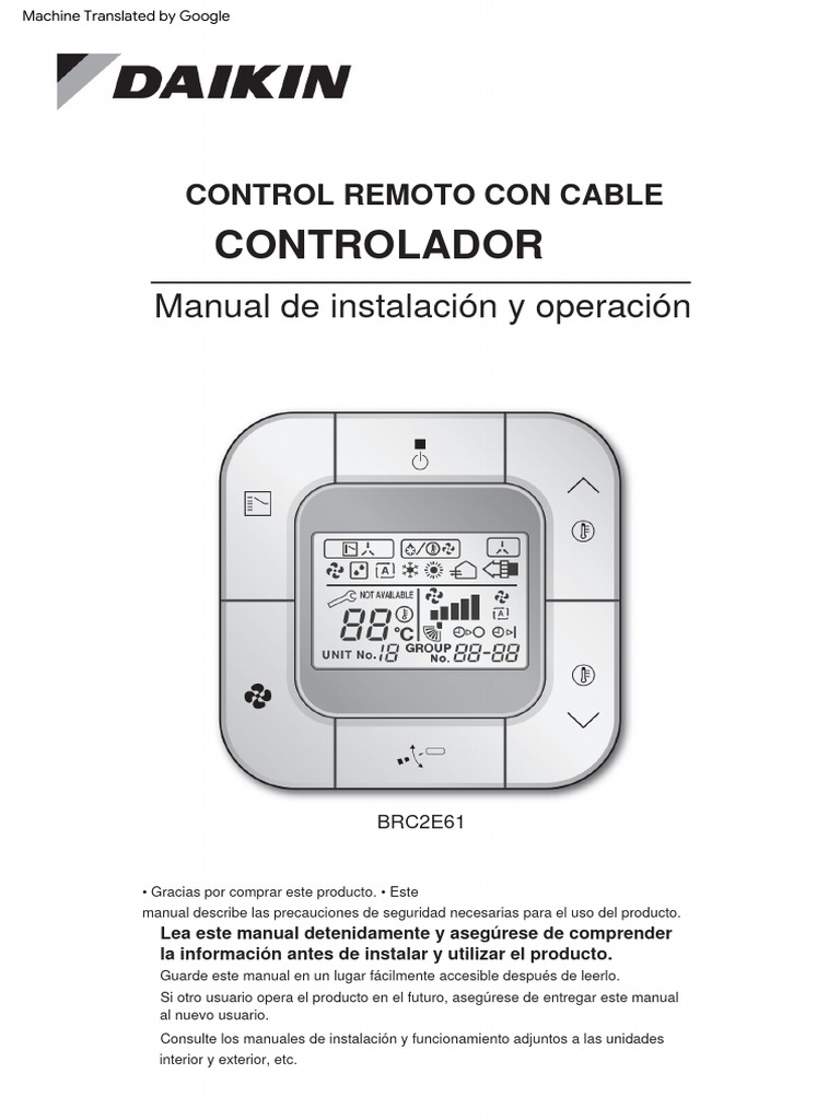 Termostato Modelo BRC2E61 (Traducido) | PDF | Control remoto | Agua