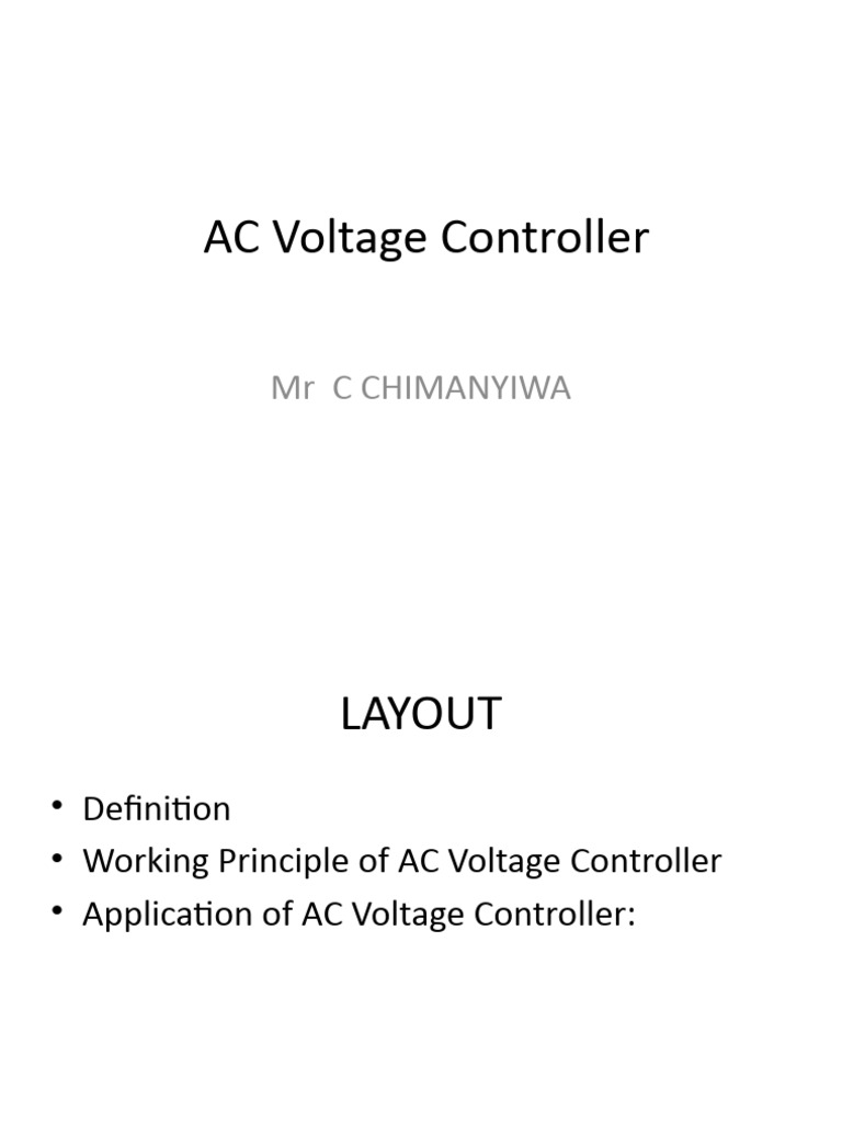 Ac Voltage Controller | PDF | Alternating Current | Manufactured Goods