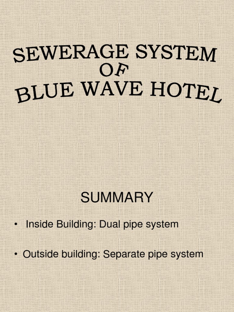 Sewerage System of Blue Wave Hotel. | PDF | Sanitary Sewer | Hydraulic ...
