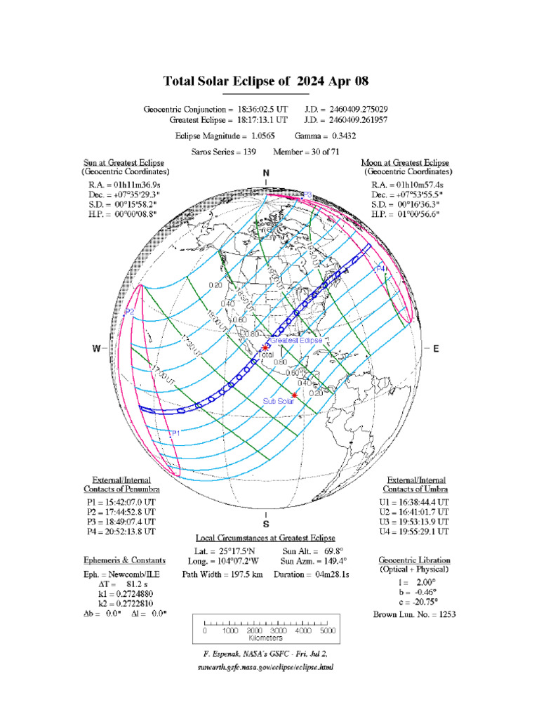 Solar Eclipse Map April 2024 | PDF