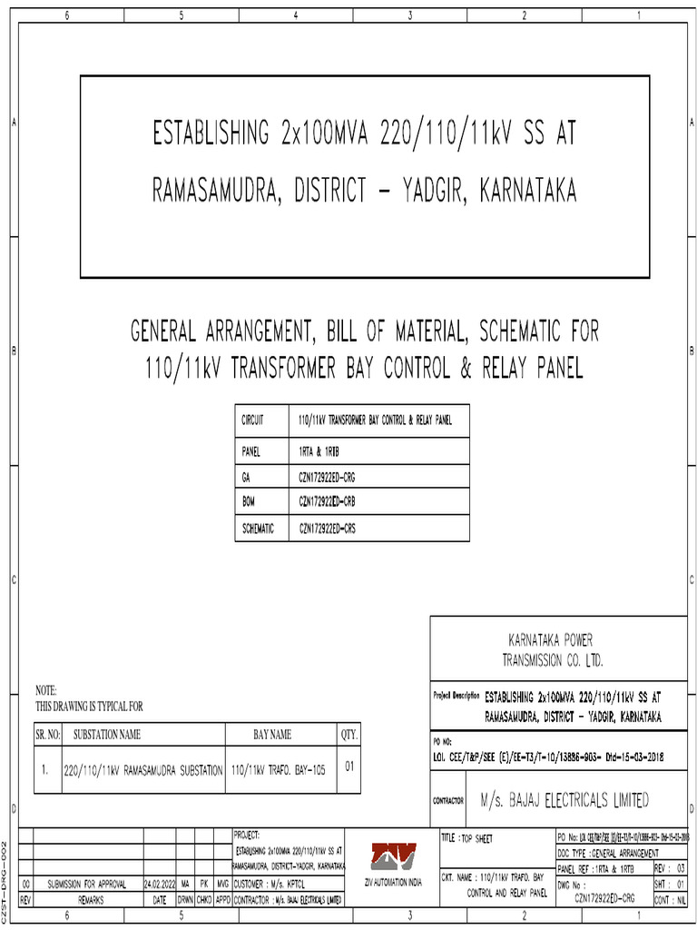 110-11KV TRAFO ER panel drawing | PDF | Mains Electricity | Relay