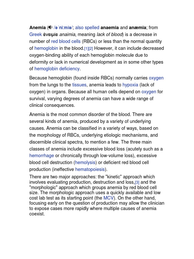 Understanding Anemia: Types and Causes | PDF | Science & Mathematics