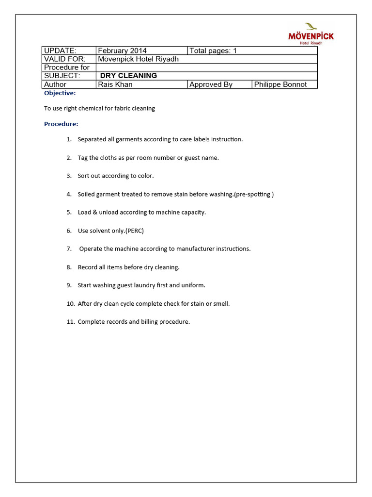Dry Cleaning | PDF