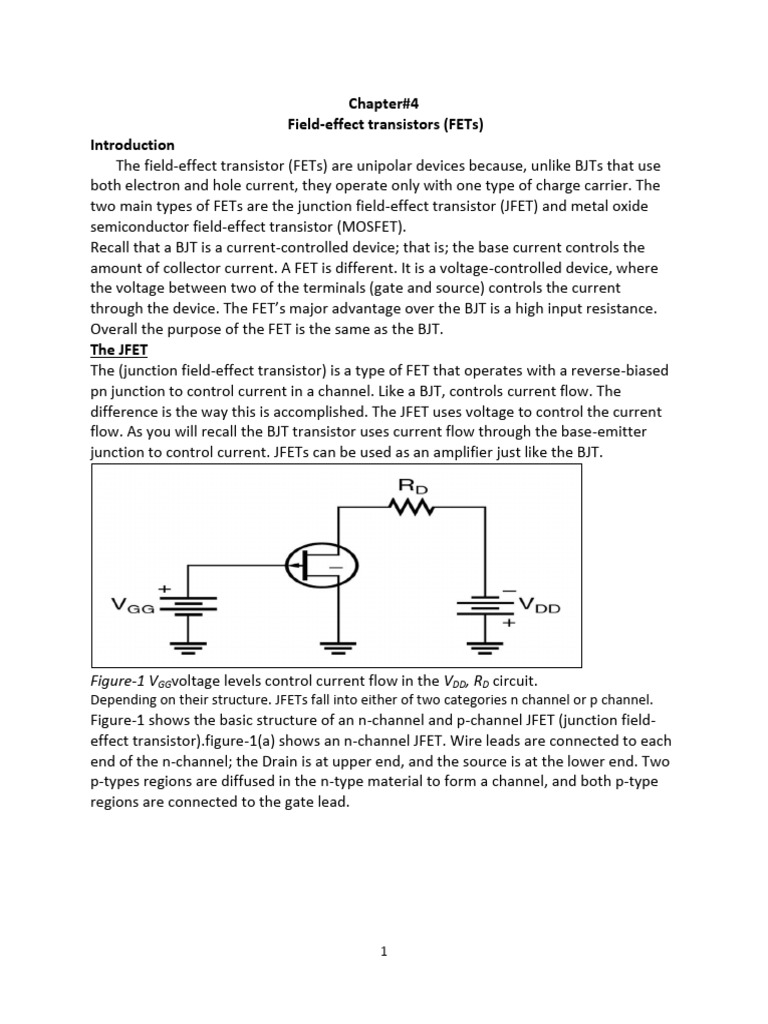 JFET Biasing and Operation Explained | PDF | Field Effect Transistor ...