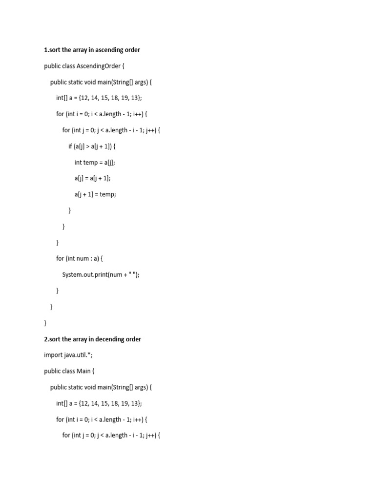 Array Sort Program Pdf Computer Science Computer Engineering 2874