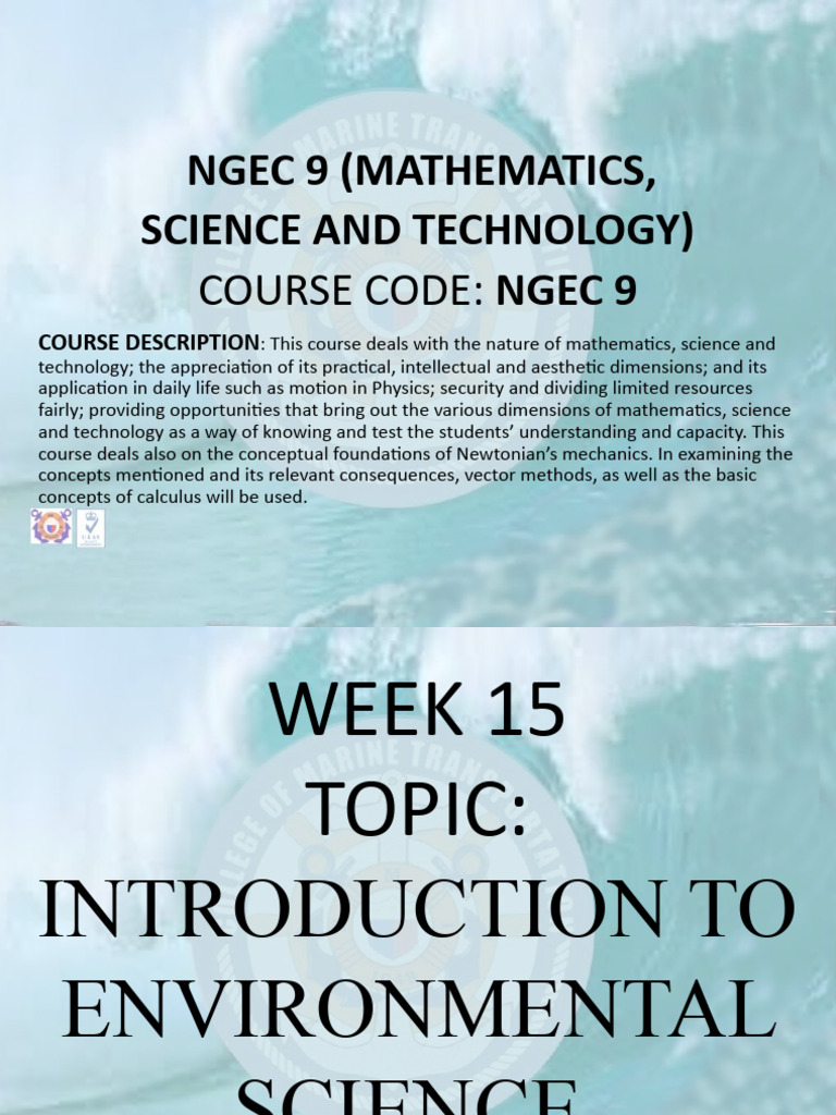 Introduction To Environmental Science PPT NGEC 9 MT | PDF ...