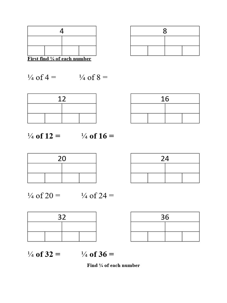 Bar Models - Quarter and Three Quarters | PDF
