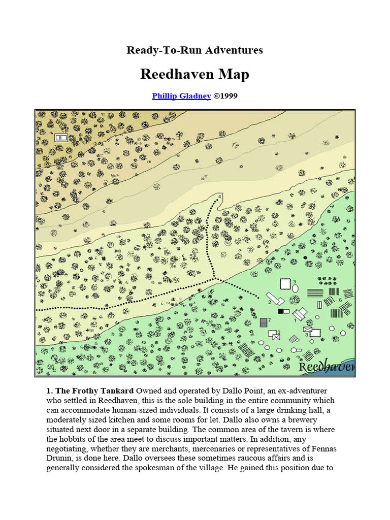 07.1 The Scourge of Smallforge - Reedhaven Map and Village Description ...