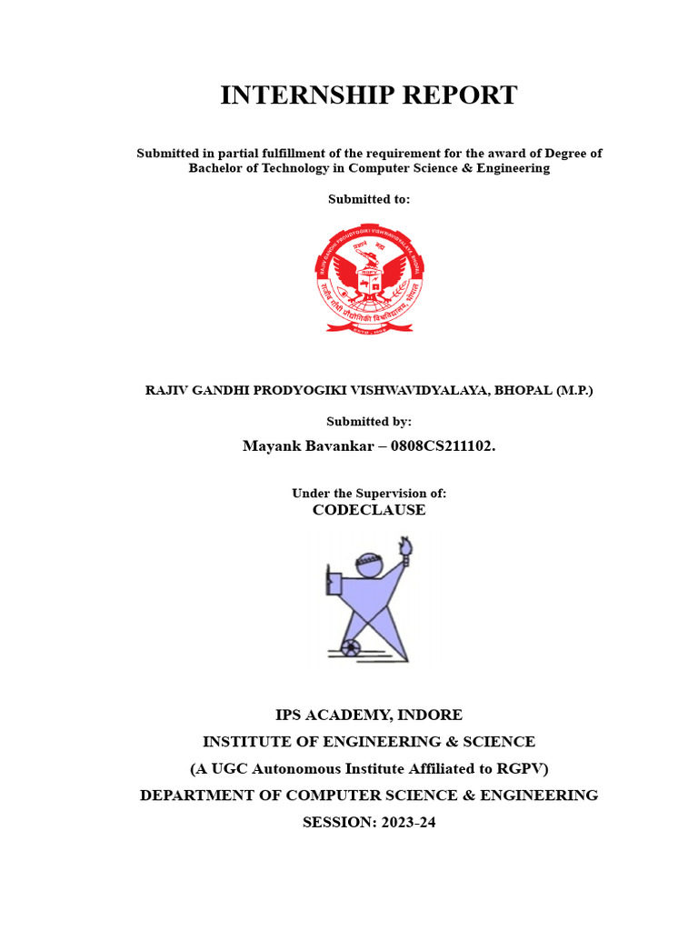 Internship Report | Download Free PDF | Web Development | Internship