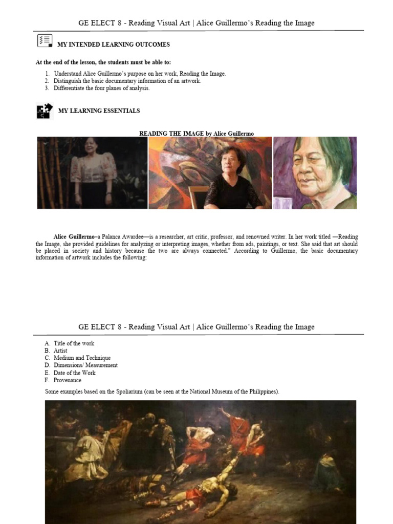 GE ELECT 8 - Reading Visual Art - Alice Guillermo's Reading The Image ...