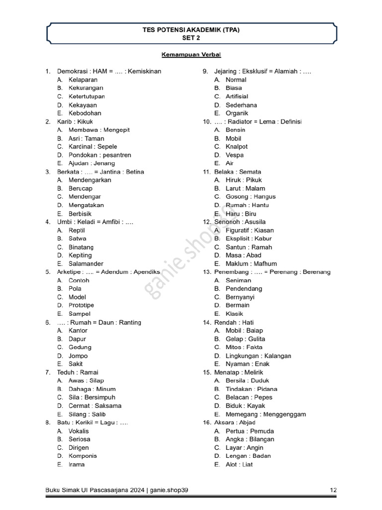 3soal Tpa Set 2 - 1600 - PDF - Gdrive.vip | PDF